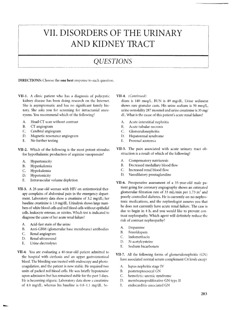 Nephrology Questions | PDF