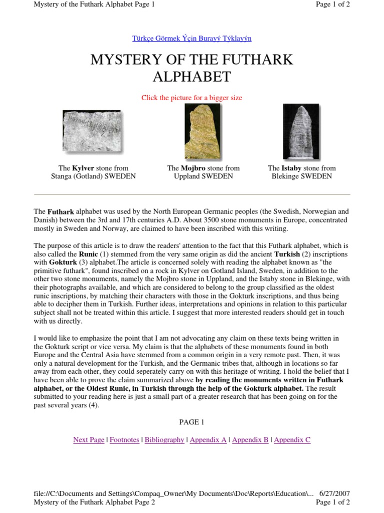 Mystery of Runes and Turkic Inscriptions | PDF | Runes | Writing