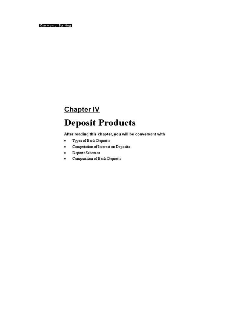 Different Types of Deposits | PDF | Transaction Account | Banks