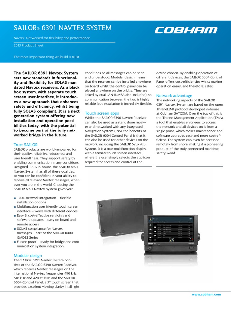 Sailor 6390-91 Navtex Receiver | PDF | Telecommunications ...