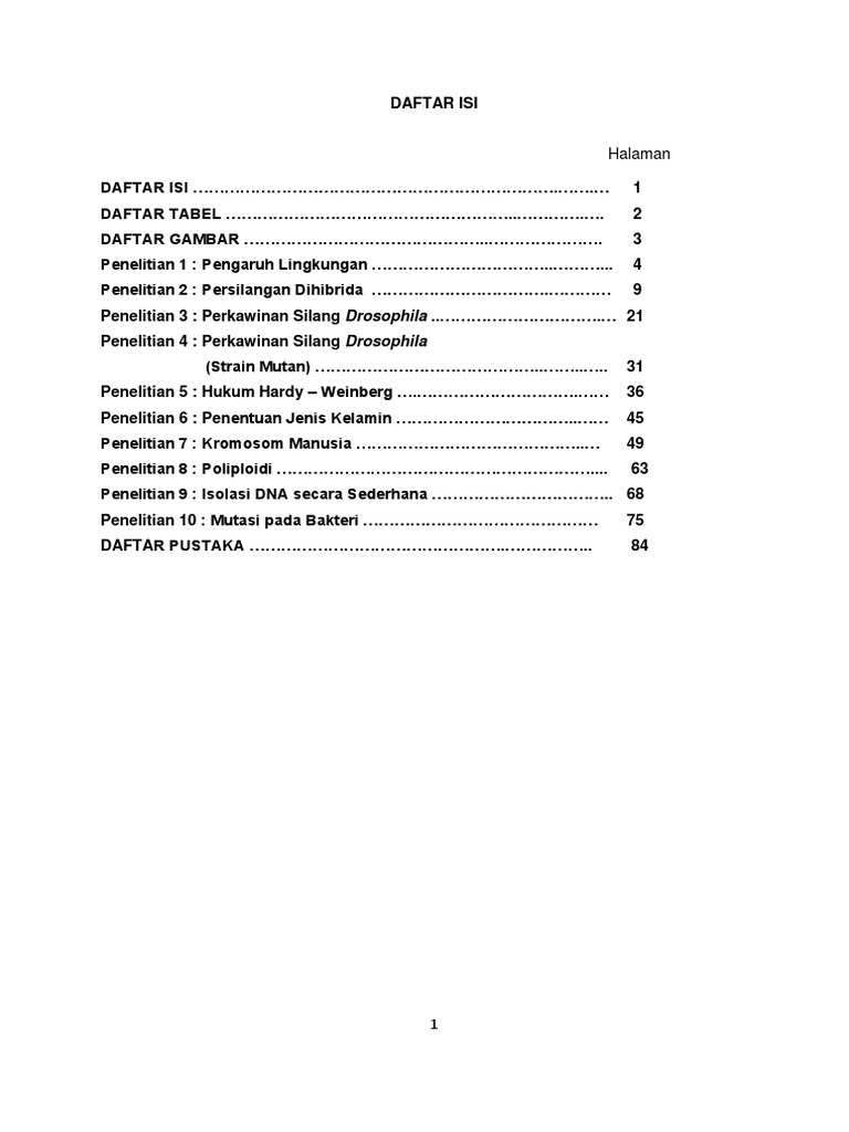 Petunjuk Prakt Genetika Draf II Revisi | PDF