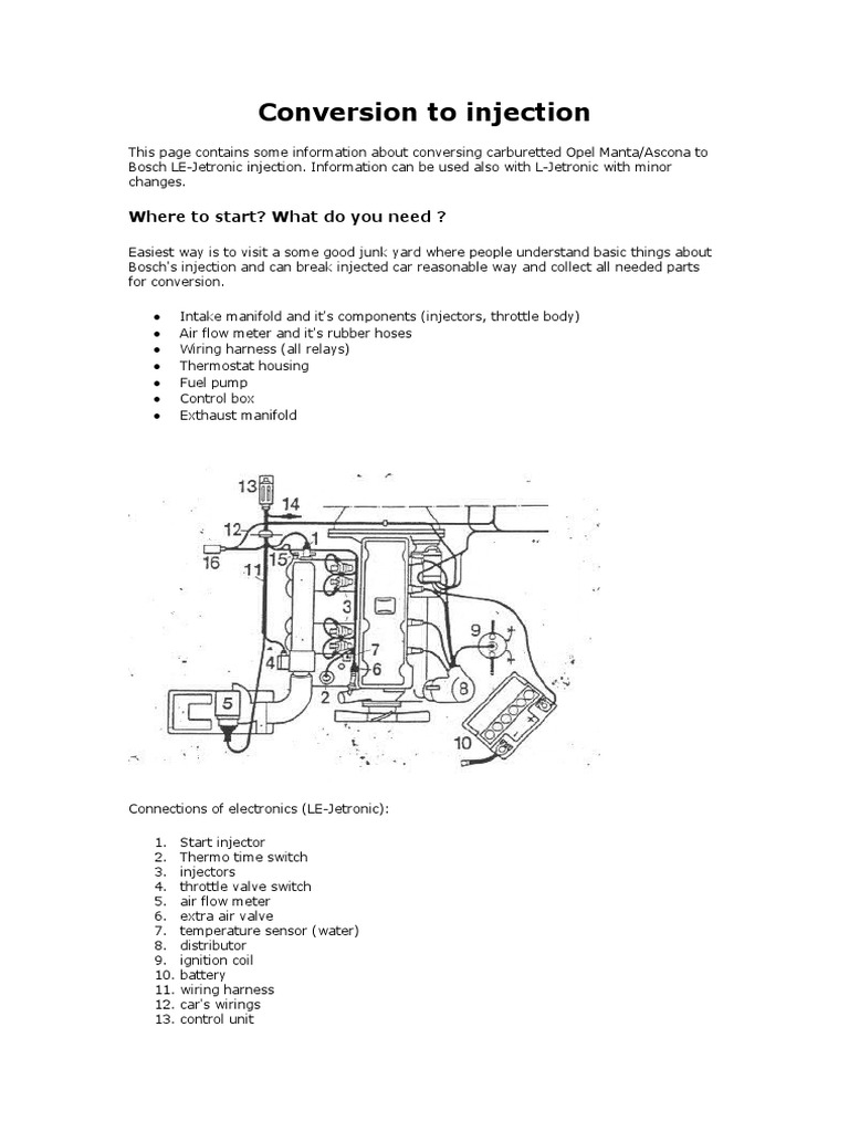 Conversion To Injection Manta | PDF | Throttle | Fuel Injection