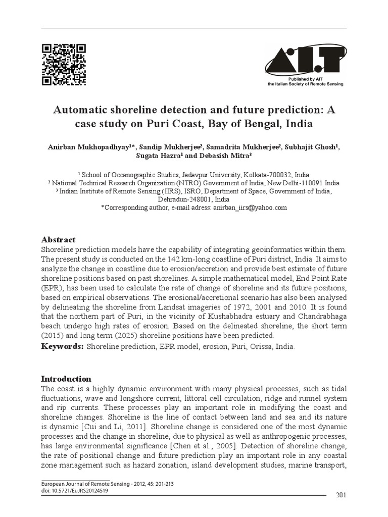 Automatic Shoreline Detection and Future Prediction | PDF | Prediction | Regression Analysis