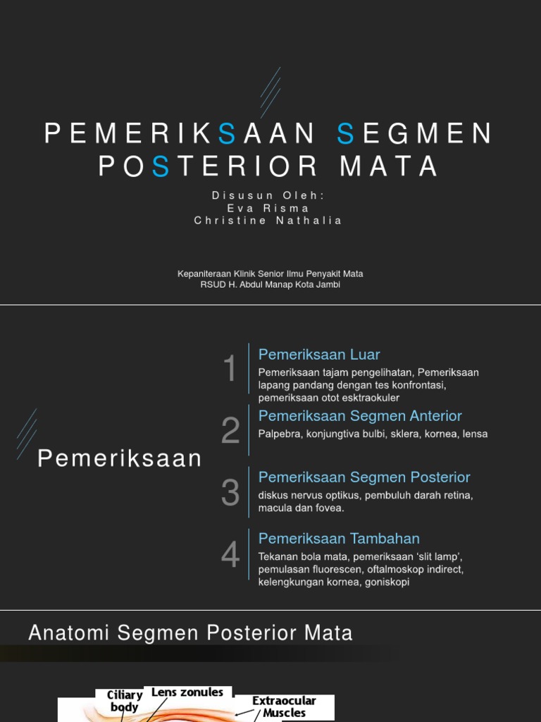 Pemeriksaan Segmen Posterior Mata | PDF | Pengembangan Diri | Sains ...