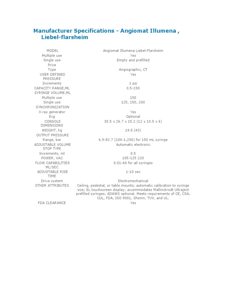 LV Injector Manufacturer Specifications | PDF
