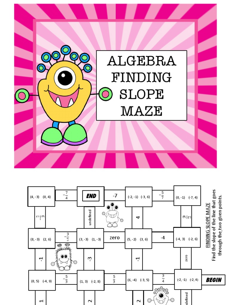 Finding Slope Maze Worksheet | PDF | Teaching Mathematics