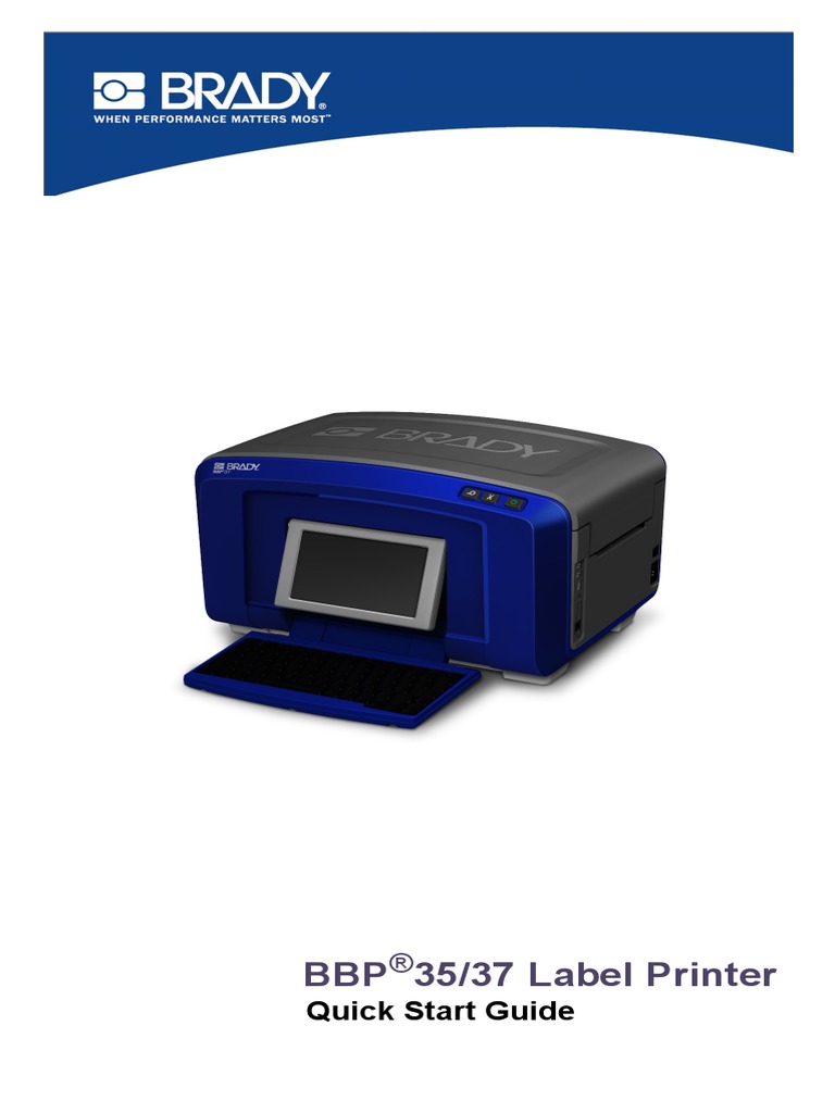 BBP35 BBP37 Quick Start Guide en | PDF | Menu (Computing) | Printer (Computing)