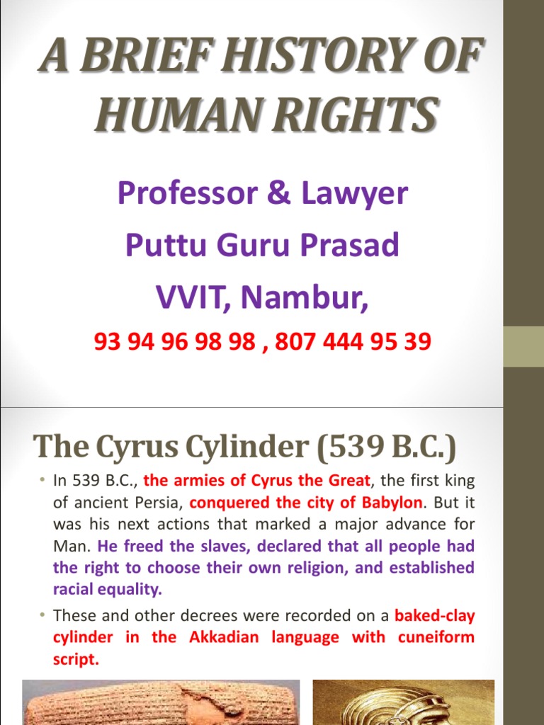A Brief History of Human Rights: Professor & Lawyer Puttu Guru Prasad ...