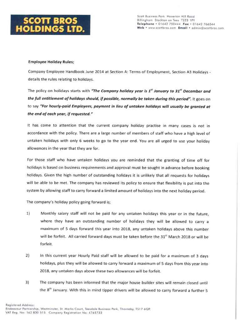 Annual Leave Notice | PDF