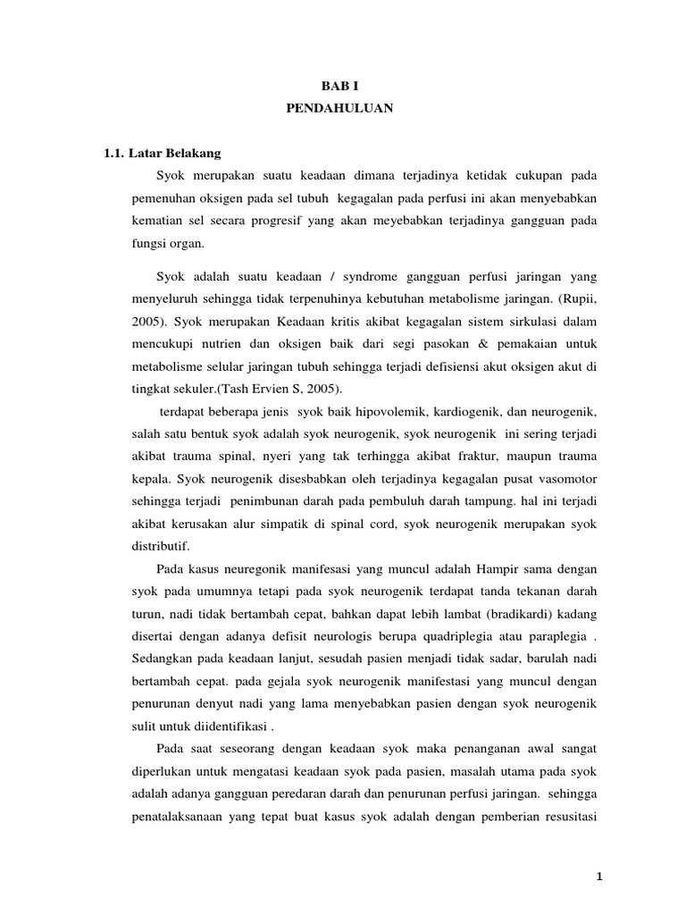 Penanganan Syok Neurogenik dan Resusitasi | PDF