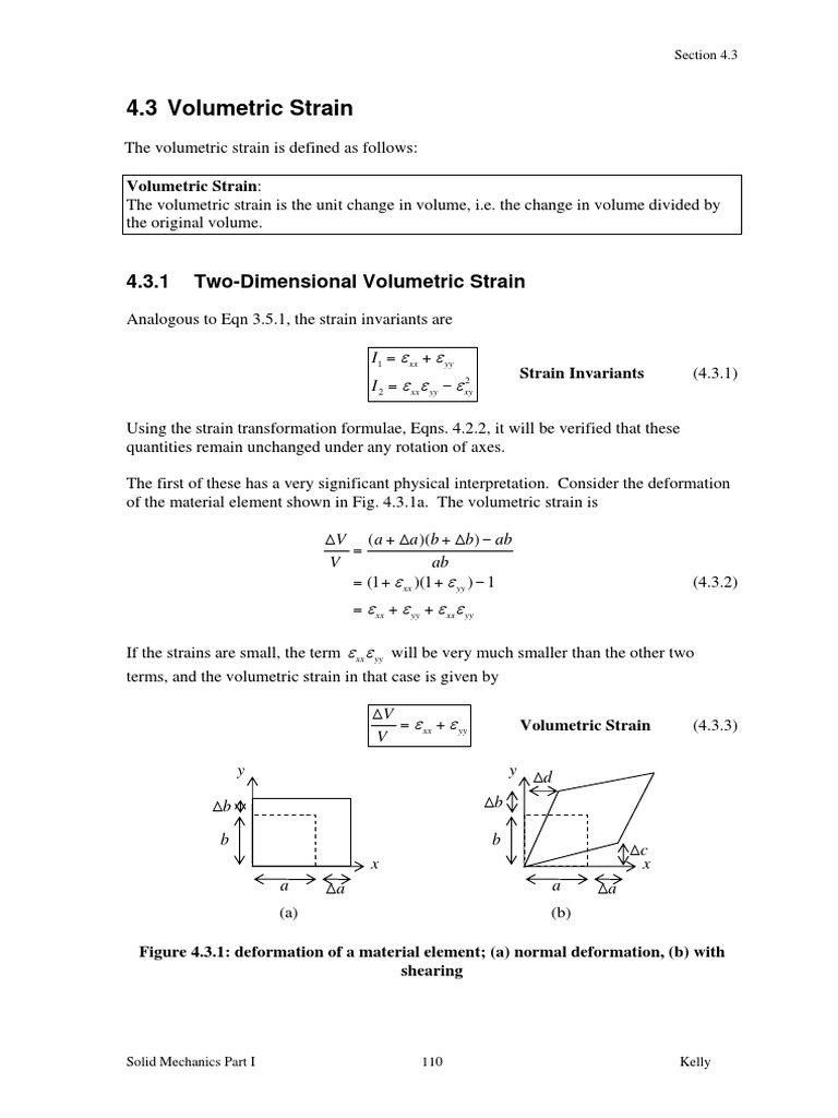 04 Strain 03 Volumetric Strain PDF | PDF | Deformation (Mechanics) | Volume