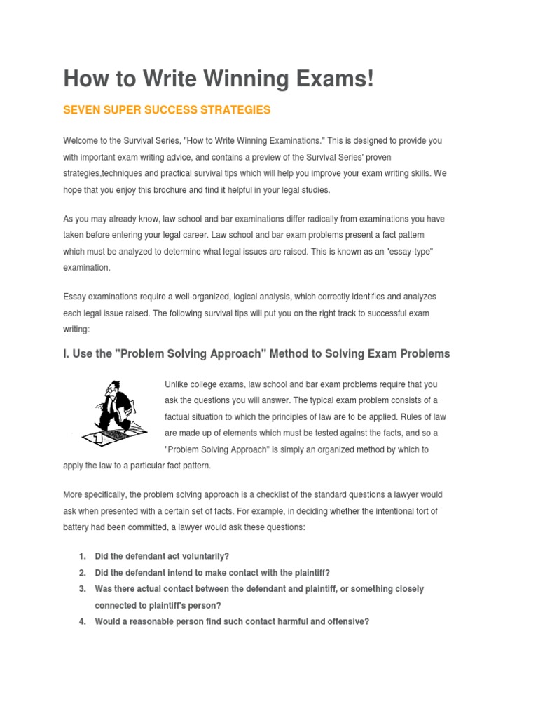 How To Write Winning Exams | Download Free PDF | Test (Assessment ...