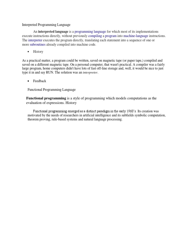 Interpreted Programming Language | PDF