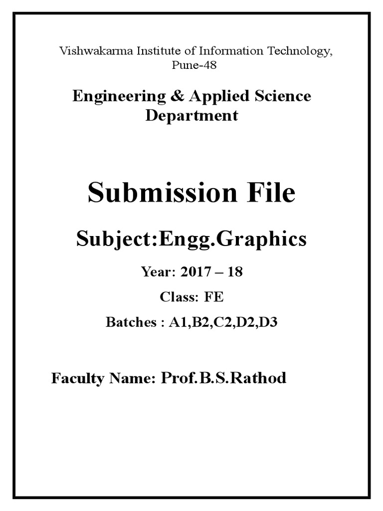 Engineering Graphics Submission 2017-18 | PDF