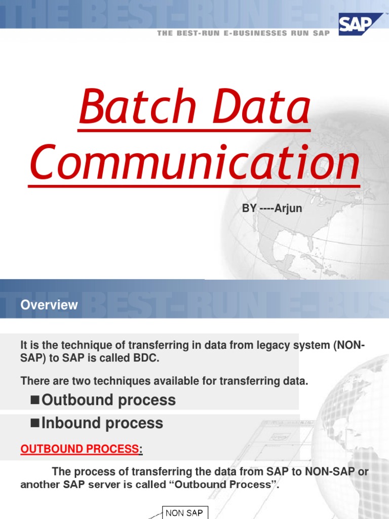 Batch Data Communication: BY - Arjun | PDF | Text File | Database Transaction