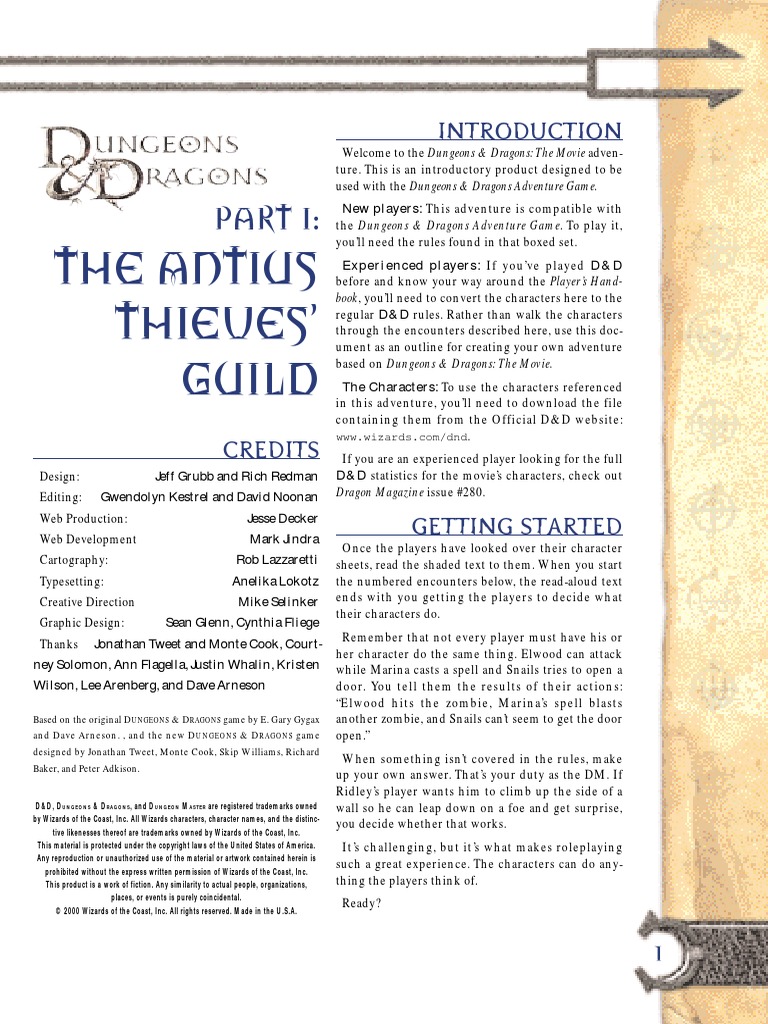 The Antius Thieves' Guild: Book, You'll Need To Convert The Characters ...