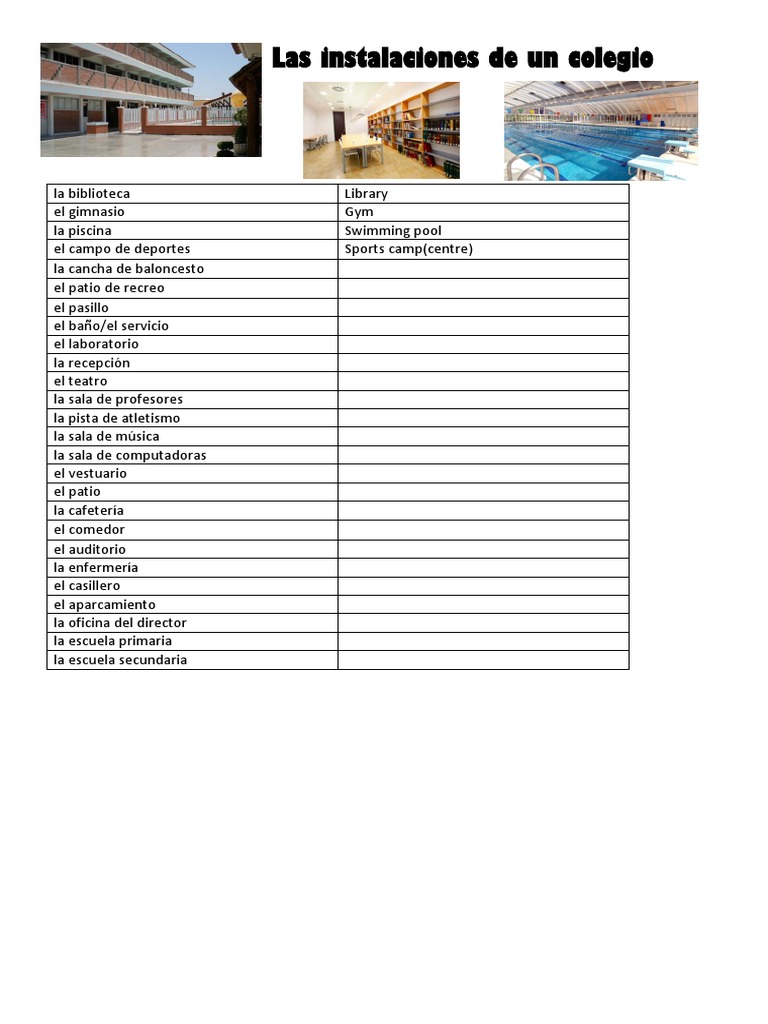 Instalaciones de un Colegio | PDF
