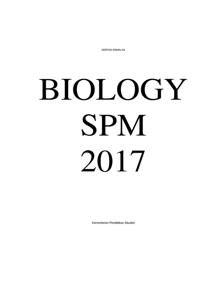 SPM Biology Trial Paper 2017 | PDF | Meiosis | Cell Membrane