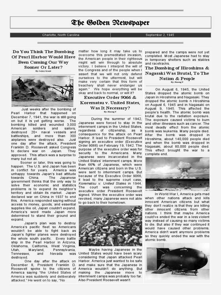 World War 2 Newspaper Project | PDF | Normandy Landings | Battle Of Midway