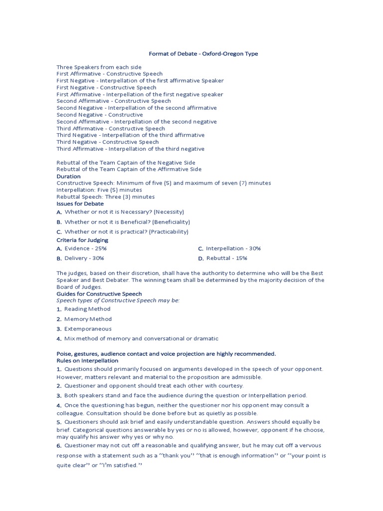 Debate Format | Cross Examination | Politics