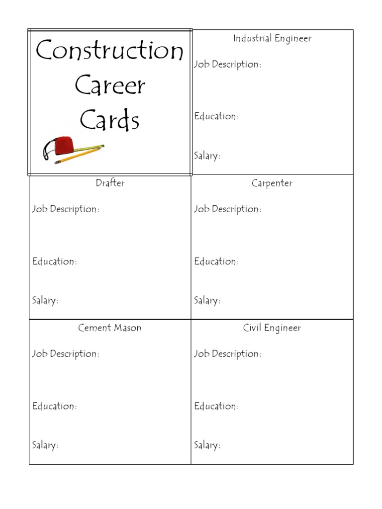 Construction Career Cards: Industrial Engineer Job Description | PDF