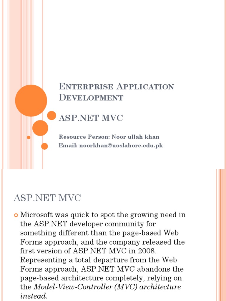MVC 4 INTRODUCTION Lecture 01 | PDF | Model–View–Controller | Websites