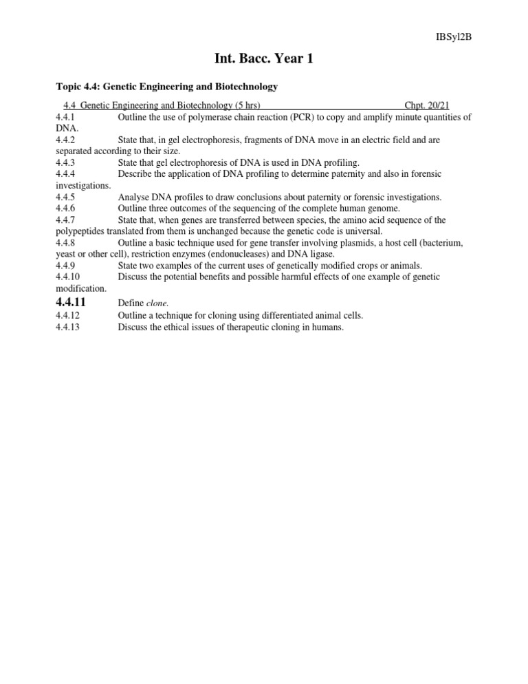 Genetic Engineering & Biotechnology Overview | PDF