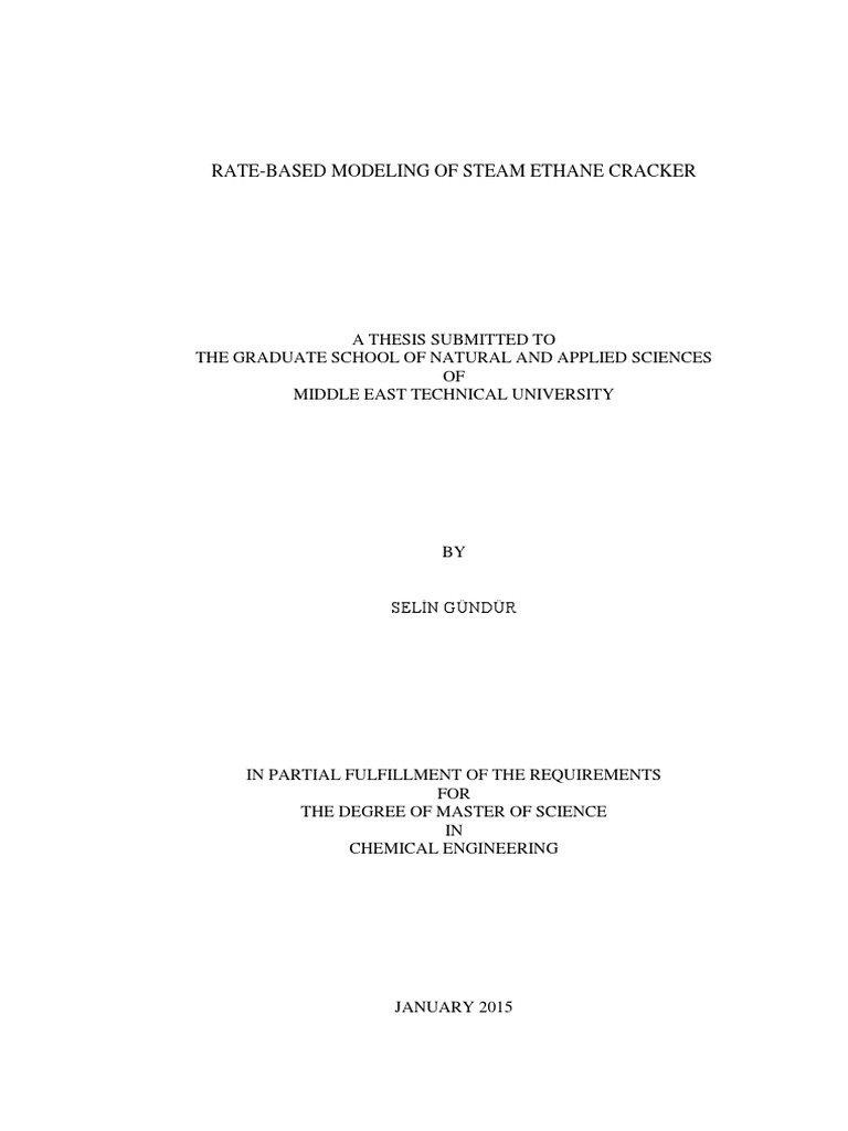 Rate-Based Modeling of Steam Ethane Cracker Process | PDF | Cracking ...