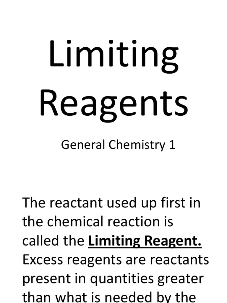 09 13 17 Limiting Reagents | PDF