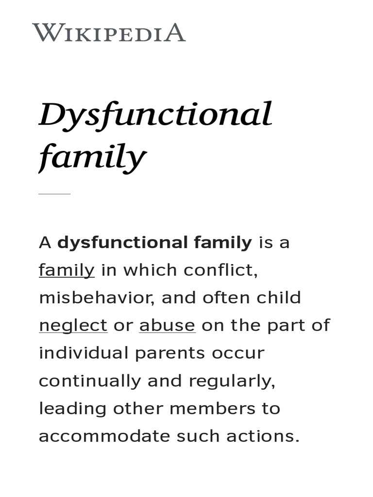 Dysfunctional Family | Mental Health | Interpersonal Relationships