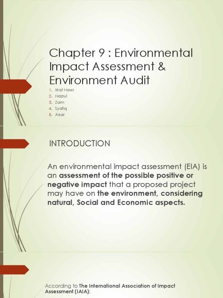 Chapter 9: Environmental Impact Assessment & Environment Audit | PDF ...