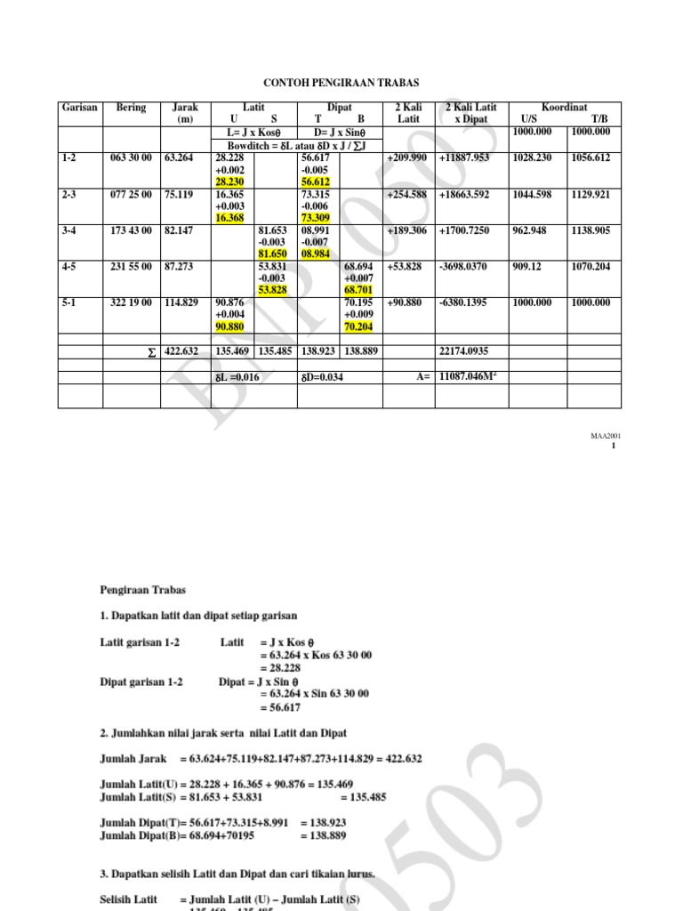 Traverse Calculation