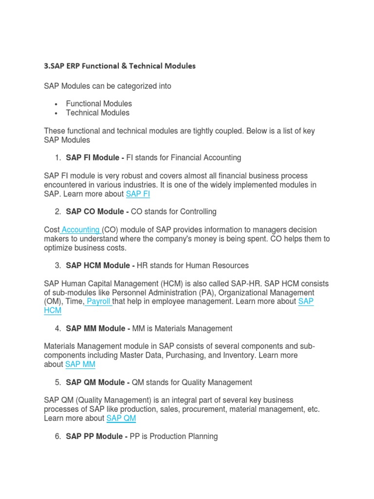 3.SAP ERP Functional & Technical Modules | PDF | Sap Se | Customer ...