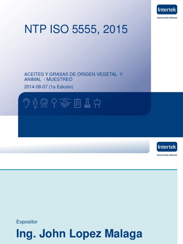 NTP Iso 5555 2014 | PDF | Muestreo (Estadísticas) | Agua