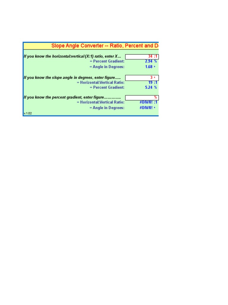 Slope Angle Converter - Ratio, Percent and Degrees: If You Know The ...