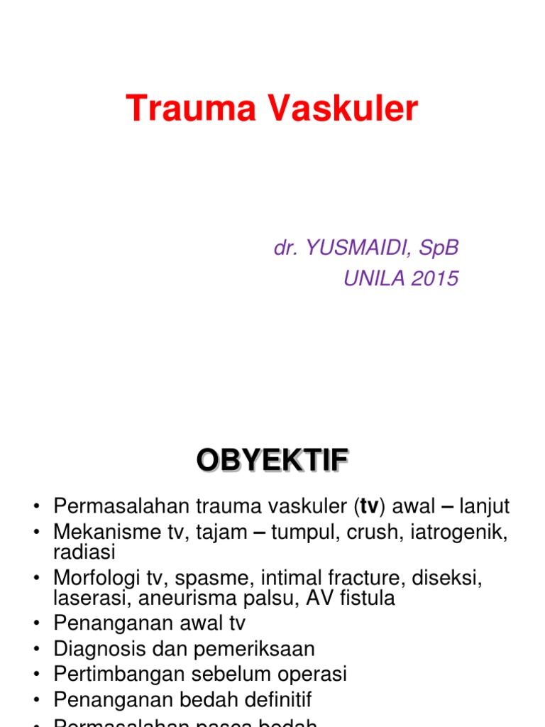 Trauma VaskulerFK UNILA | PDF | Sains & Matematika