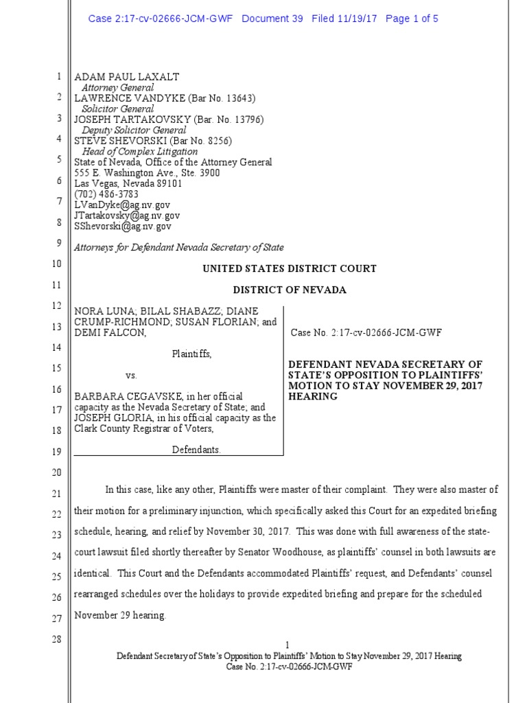 AG Response to Motion to Delay | Injunction | Lawsuit | Free 30-day ...