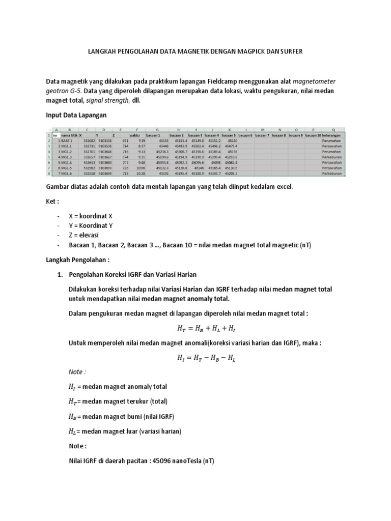 Pengolahan Data Magnetik dengan Magpick | PDF | Metode & Bahan Ajar ...