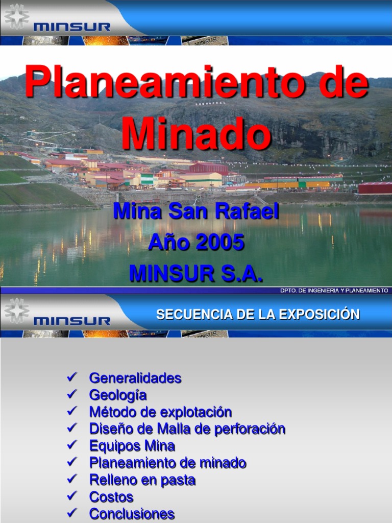 Plan de Minado San Rafael | PDF | Minería | Cobre