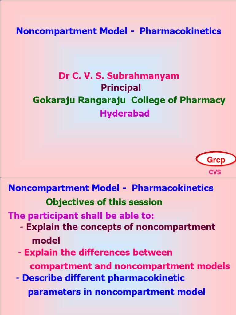 Noncompartment Model - Pharmacokinetics: DR C. V. S. Subrahmanyam | PDF ...
