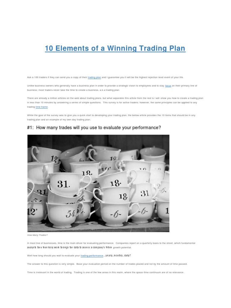 10 Elements of A Winning Trading Plan | PDF | Order (Exchange) | Market ...
