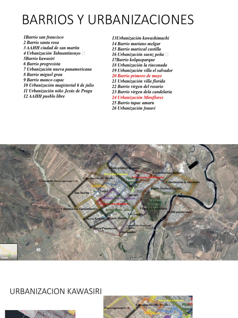 Nombres de Barrios y Urbanizaciones en Perú | PDF