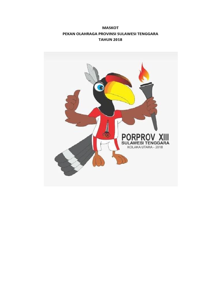 Maskot dan Logo Porprov Sultra 2018 | PDF | Seni & Disiplin Bahasa