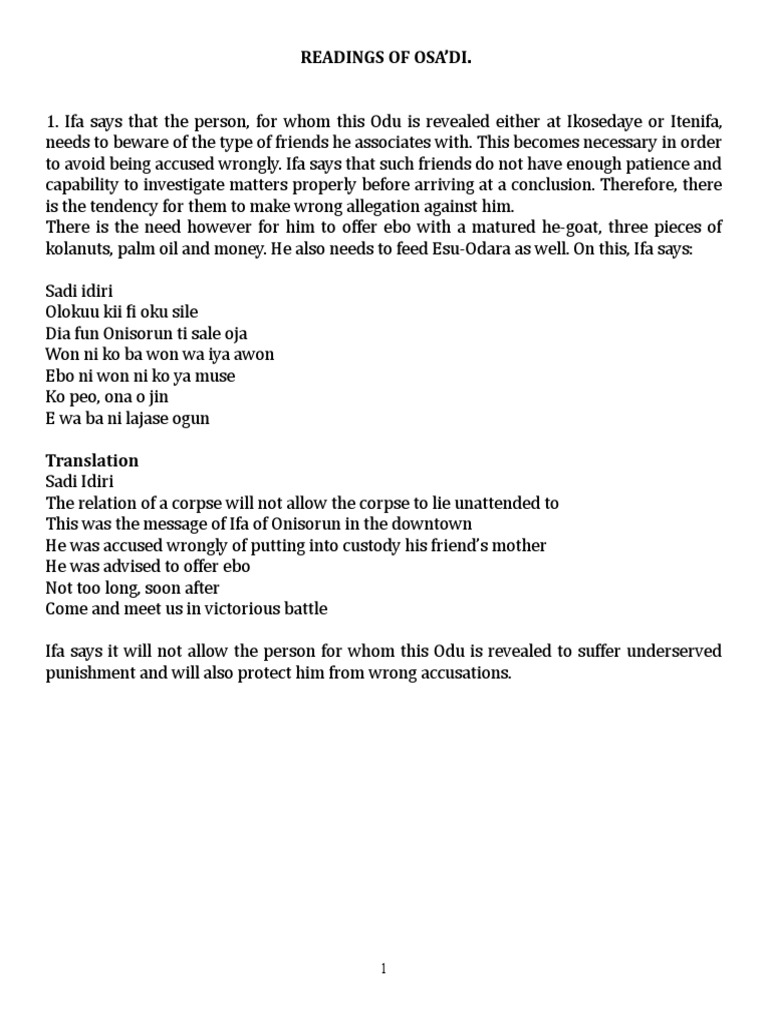 4.osa Odi | PDF | Predation | Santería