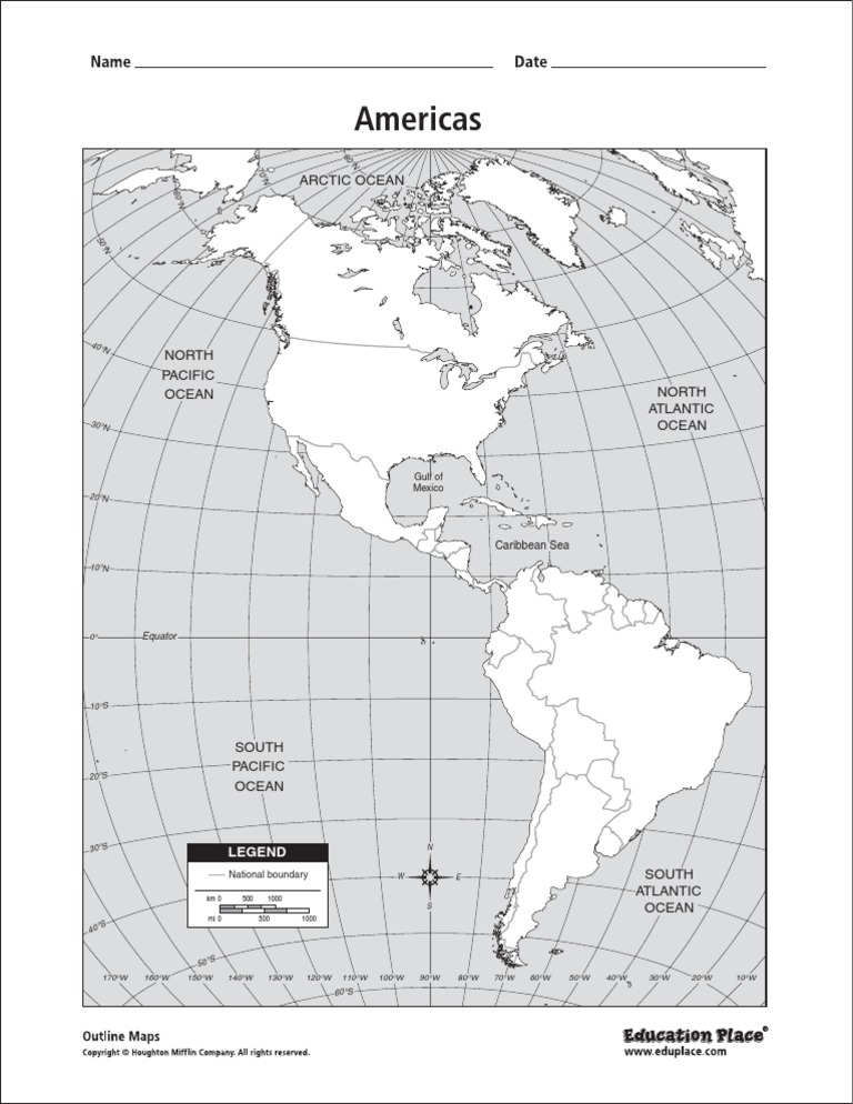 Map of America's Oceans and Boundaries | PDF