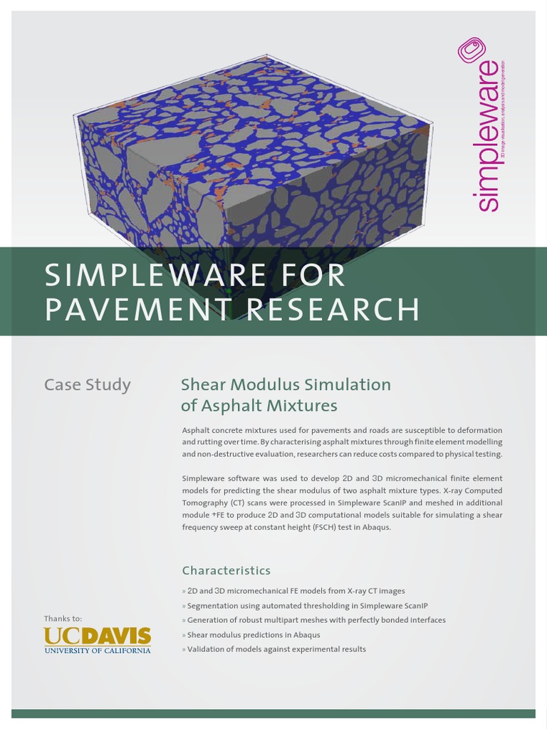 Simpleware For Pavement Research: Case Study | PDF | Ct Scan | Finite ...