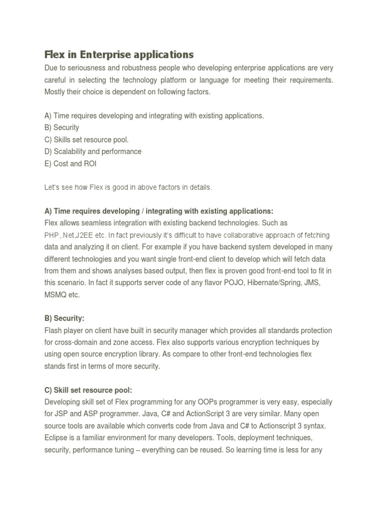 Flex in Enterprise Applications | PDF | Apache Flex | Adobe Flash