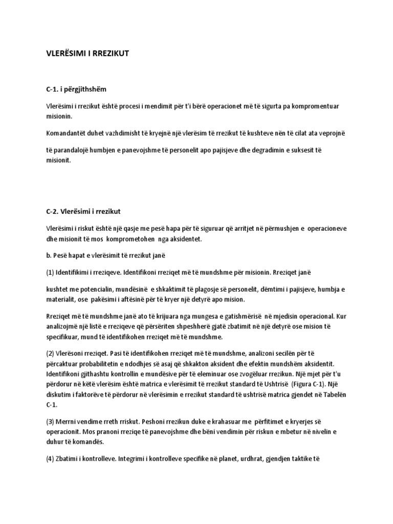 Vlerësimi I Rrezikut | PDF