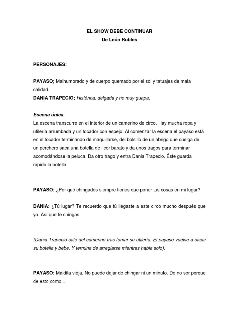 EL Show Debe Continuar | PDF
