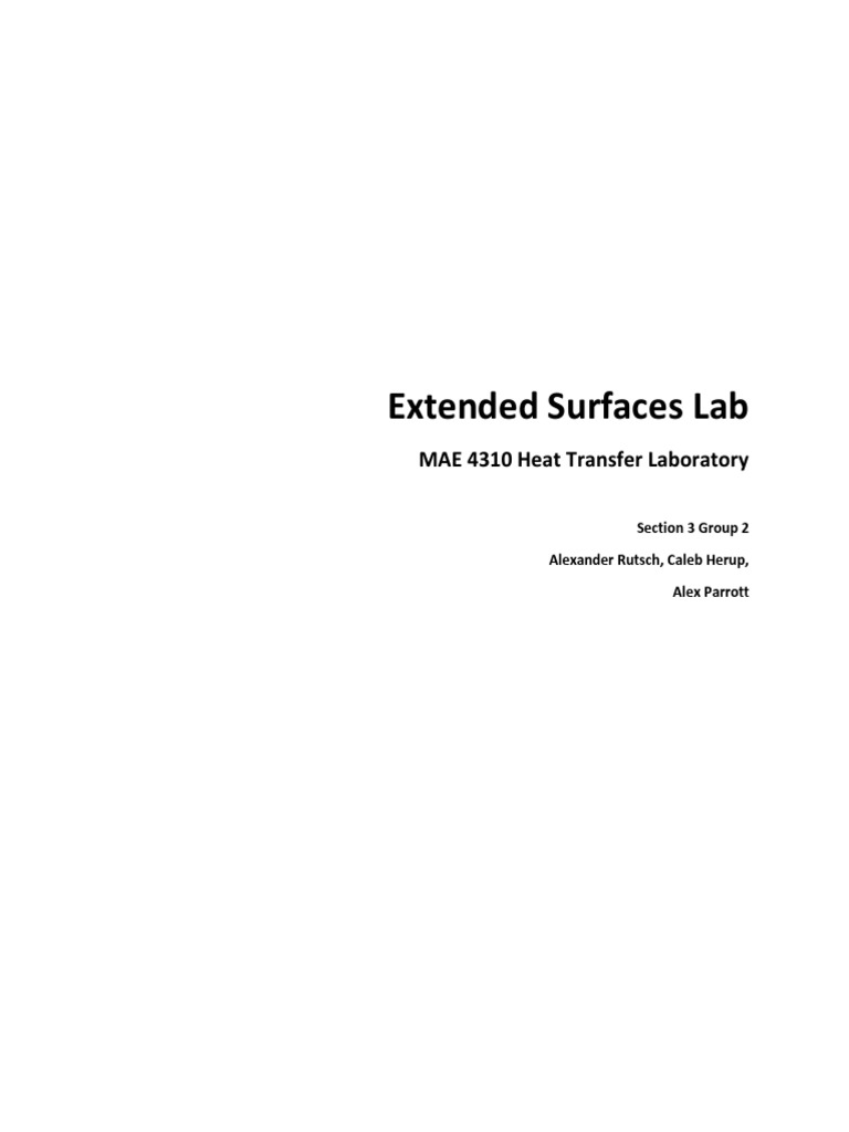 Extended Surfaces Lab | PDF | Heat Transfer | Thermal Conduction